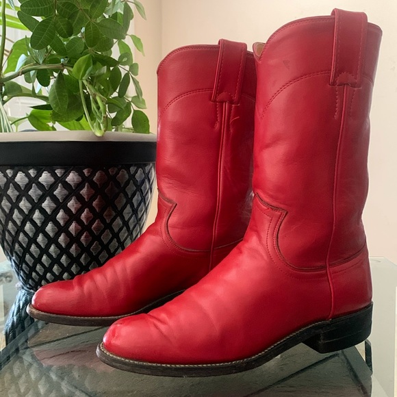 Justin Boots | Shoes | Rare Vintage Justin Red Roper Boots | Poshmark